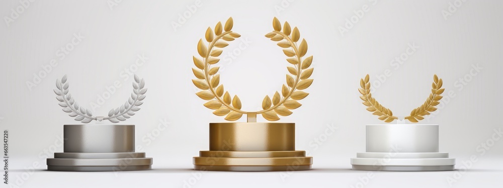 Winner award podium prize silver gold trophy win champion pedestal ...