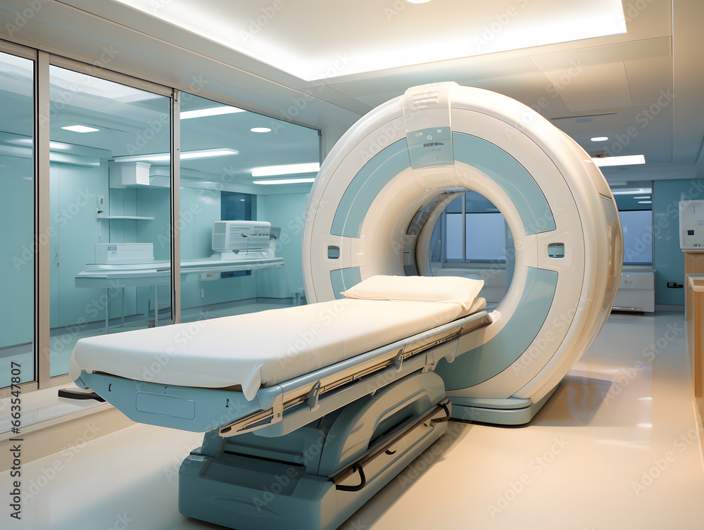 Modern Hospital MRI Room: Flooded with Daylight, Ready for Advanced ...