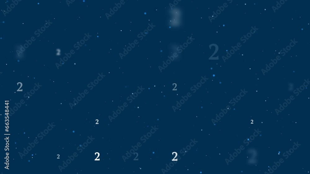 Template animation of evenly spaced number two symbols of different ...