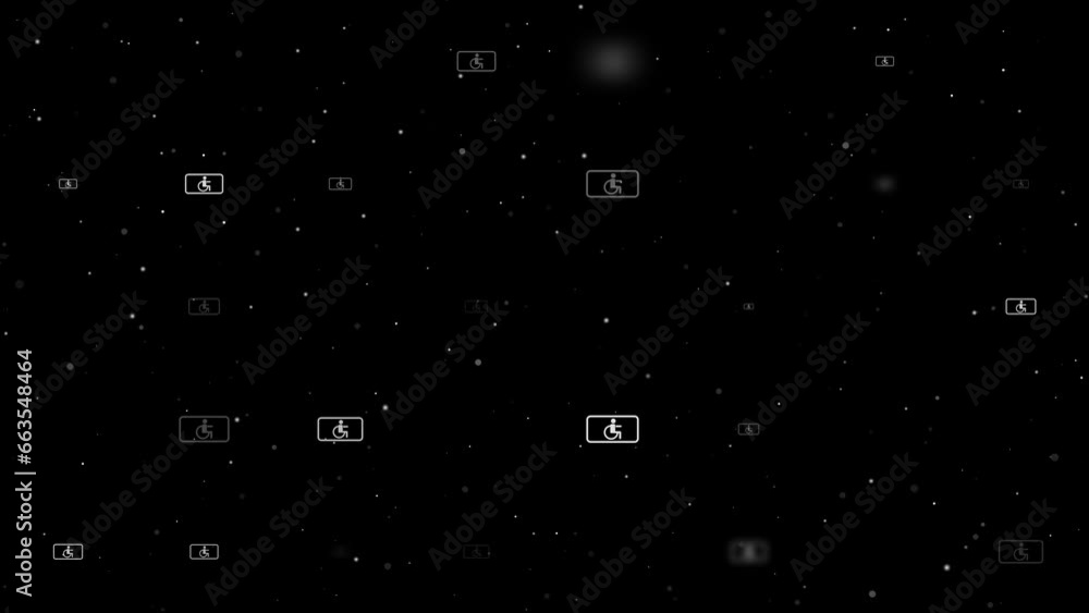 Template animation of evenly spaced disabled road signs of different ...