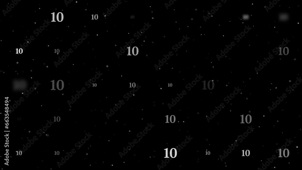 Template animation of evenly spaced number ten symbols of different ...