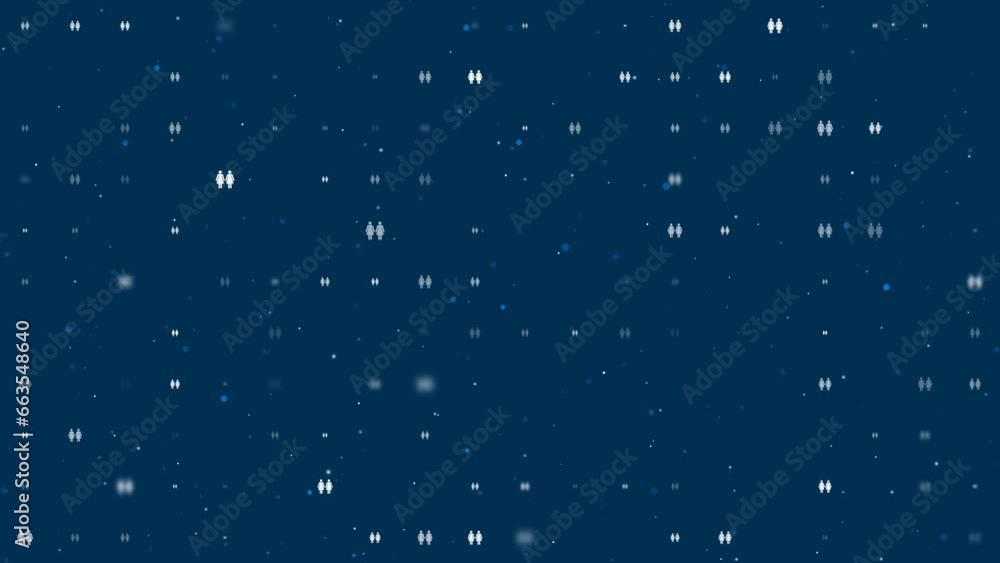 Template animation of evenly spaced woman with woman symbols of ...