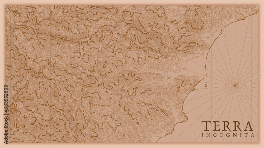 Ancient abstract earth relief old map. Generated conceptual vector ...