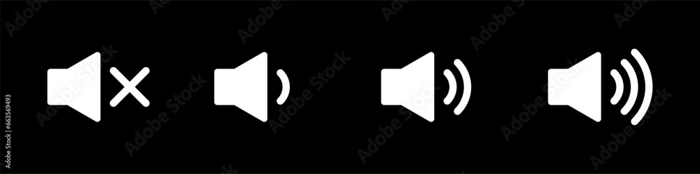 Black and White Sound Audio Control Sign Speaker Symbol Icon with No ...