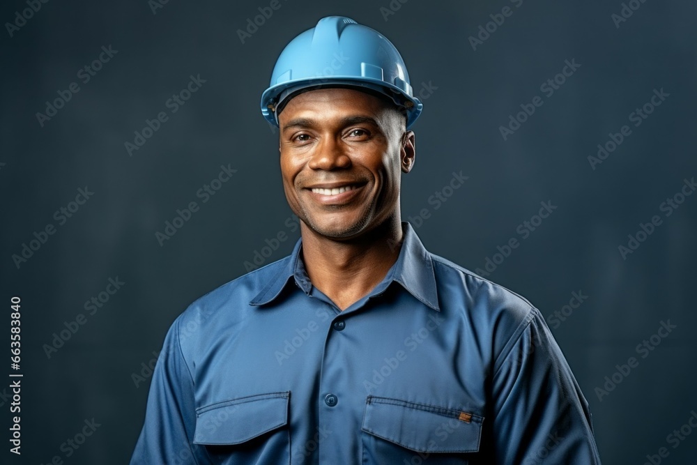 Professional electrical engineer. Portrait with selective focus and ...