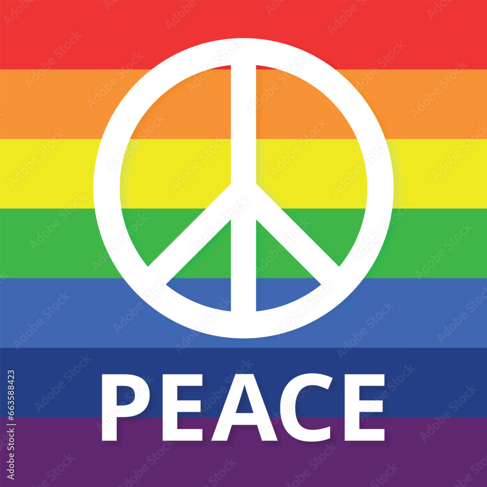 Icon International symbol of peace Pacific logo is on a rainbow colors ...