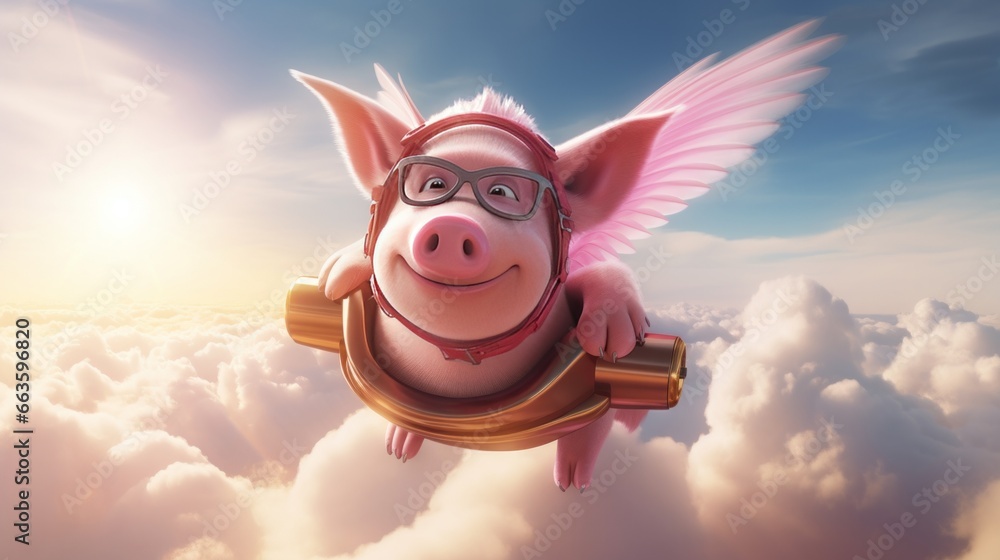 When Pigs Fly - a Surreal Scene Where Pigs Are flying Stock Photo ...