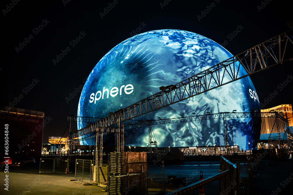 Las Vegas, The USA, October 2023: MSG Sphere is lighting up during ...