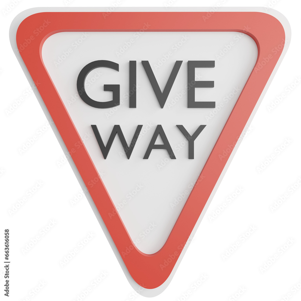 Give way sign clipart flat design icon isolated on transparent ...