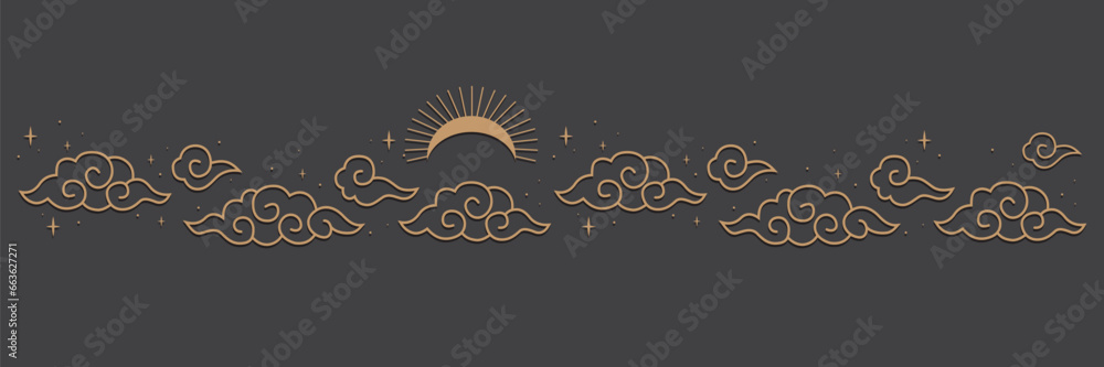 Japanese cloud background Stock Vector | Adobe Stock