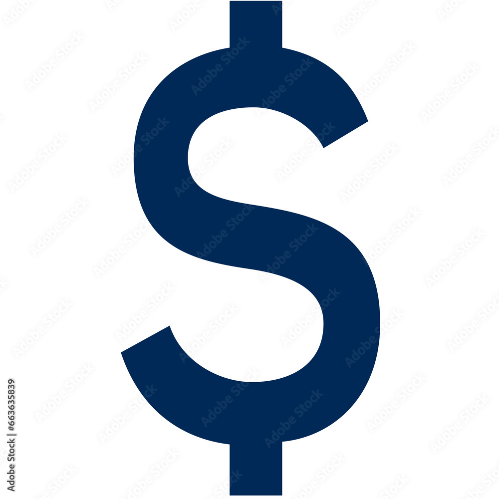 Digital png illustration of navy blue dollar sign on transparent ...