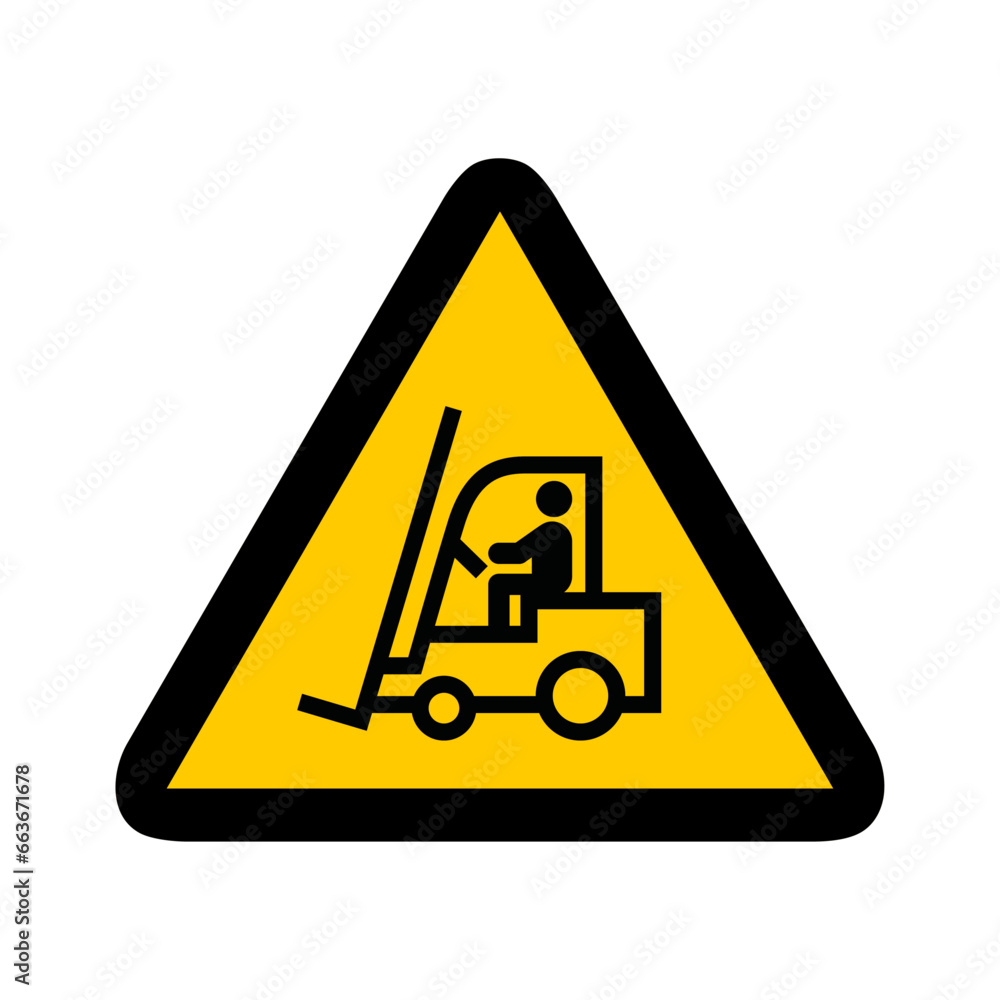 Vecteur Stock chariot élévateur manitout manutention danger triangle ...