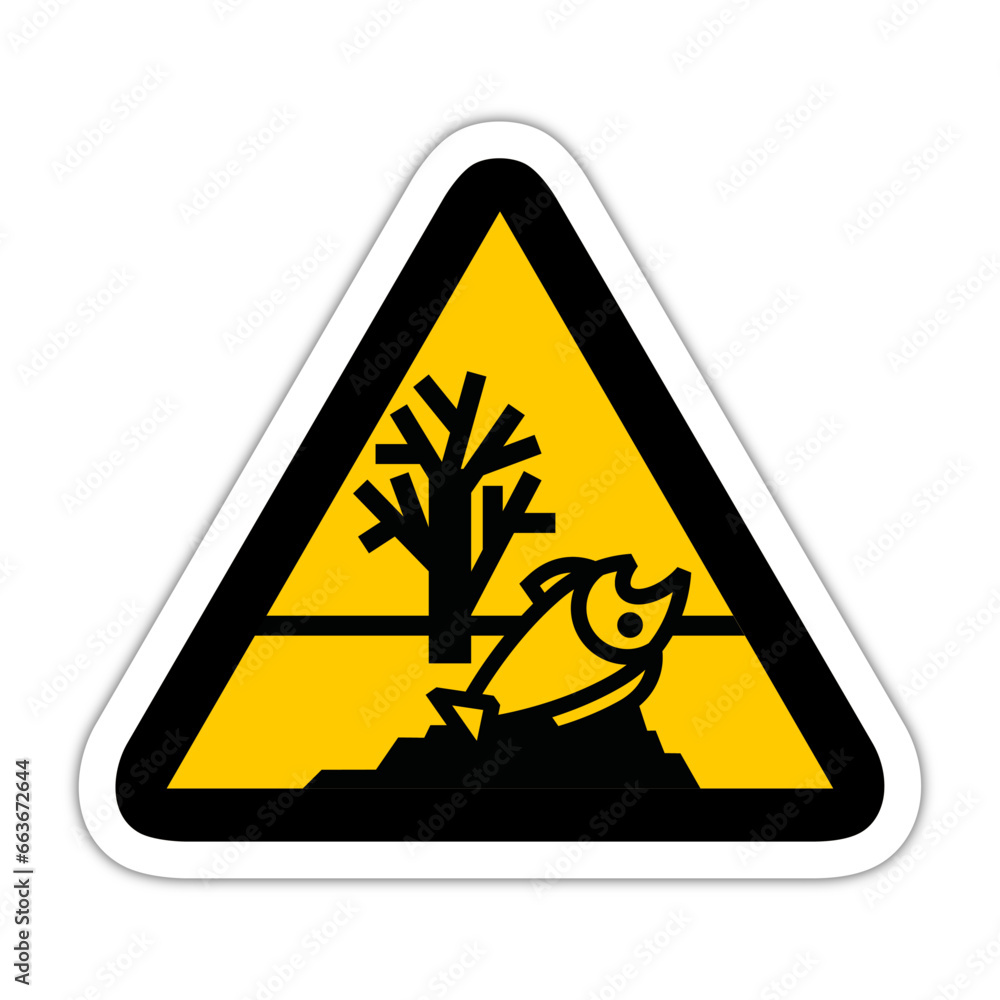 risque chimique pollution danger triangle jaune panneau signalisation ...