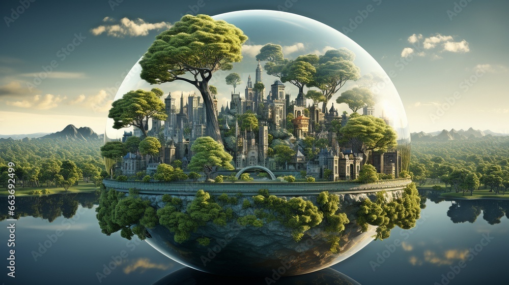 notion of a sustainable ecosystem. The picture shows how people think ...