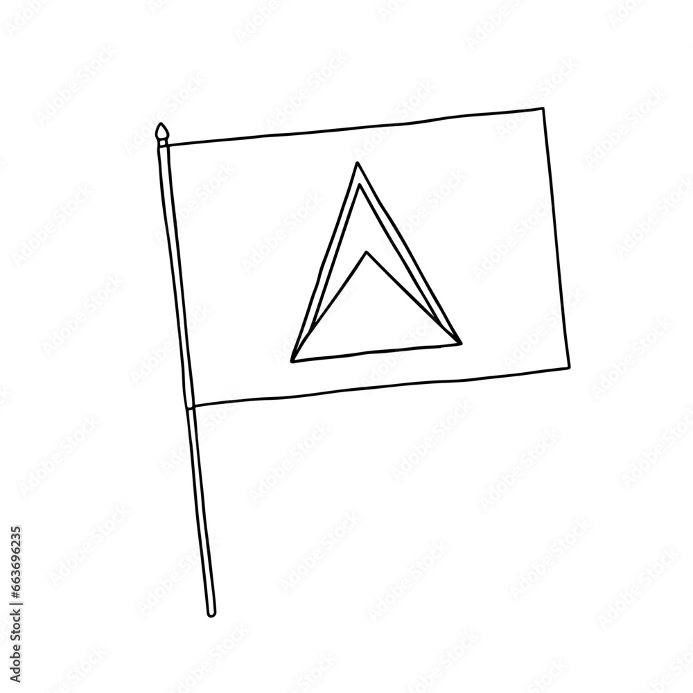 Flag of Saint Lucia. Vector, black and white hand drawn flag. Stock ...