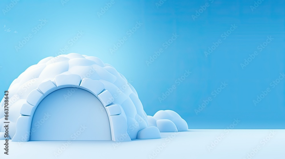 An igloo made of ice is the ice house of the Eskimos at the North Pole ...