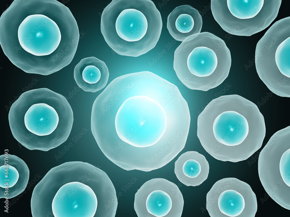 Human cells anatomy blue color. 3d illustration.. Stock Illustration ...