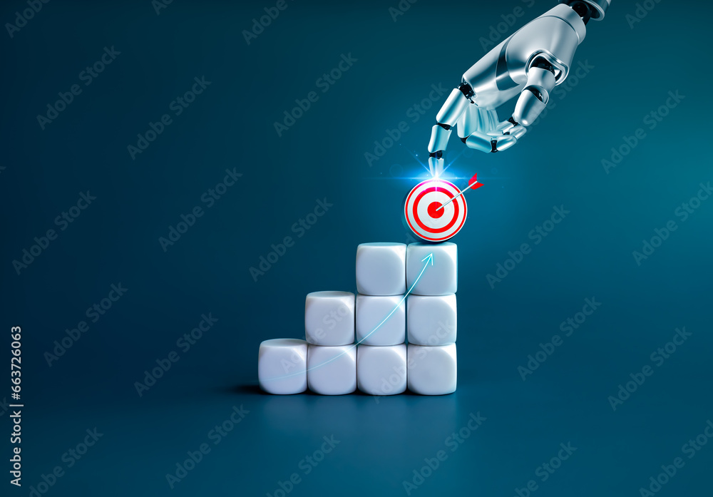 Business goal and technology with artificial intelligence concepts. 3d ...