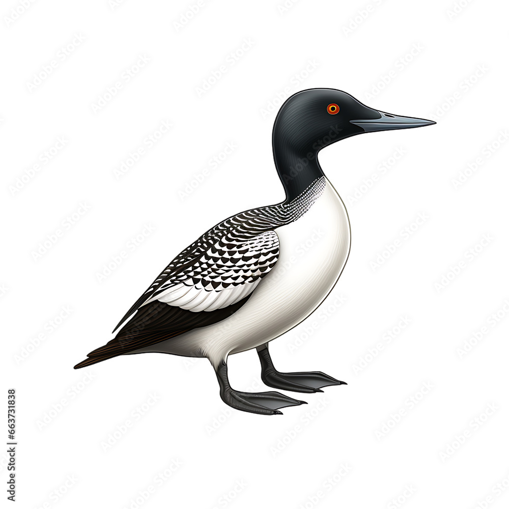 Common Loon isolated on transparent background Stock Illustration ...