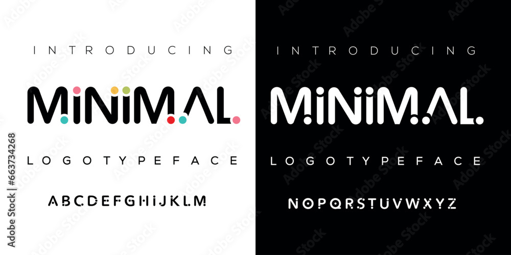 Minimal font creative modern alphabet. Typography with dot regular and ...