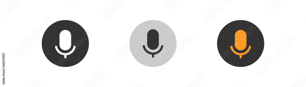 Microphone icon. Voice, audio symbol. Podcast, studio recording, mic ...