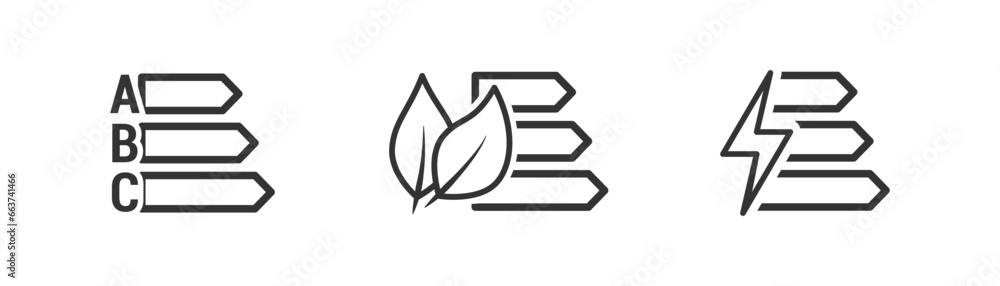 Energy efficiency rating icon. Energy saving class symbol. Electricity ...