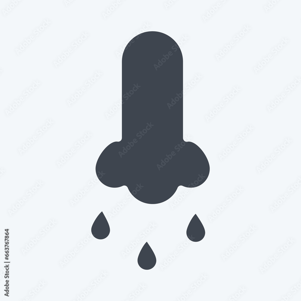 Icon Runny Nose. suitable for flu symbol. glyph style. simple design ...