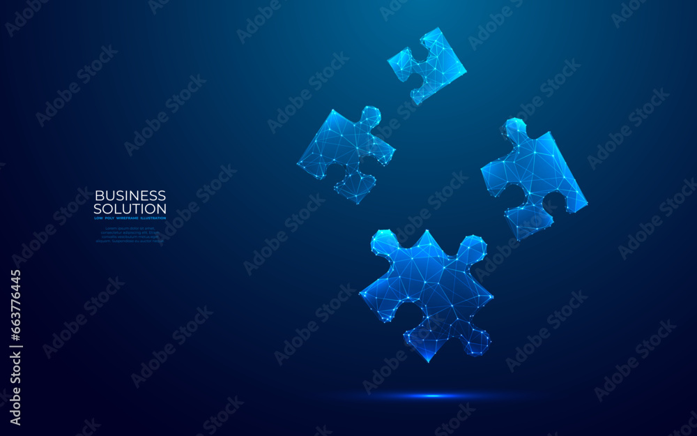Digital puzzle. Abstract jigsaw.Business solution concept. Technology ...