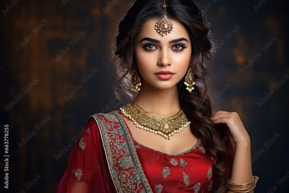 The glamorous Indian woman exudes elegance in traditional attire ...