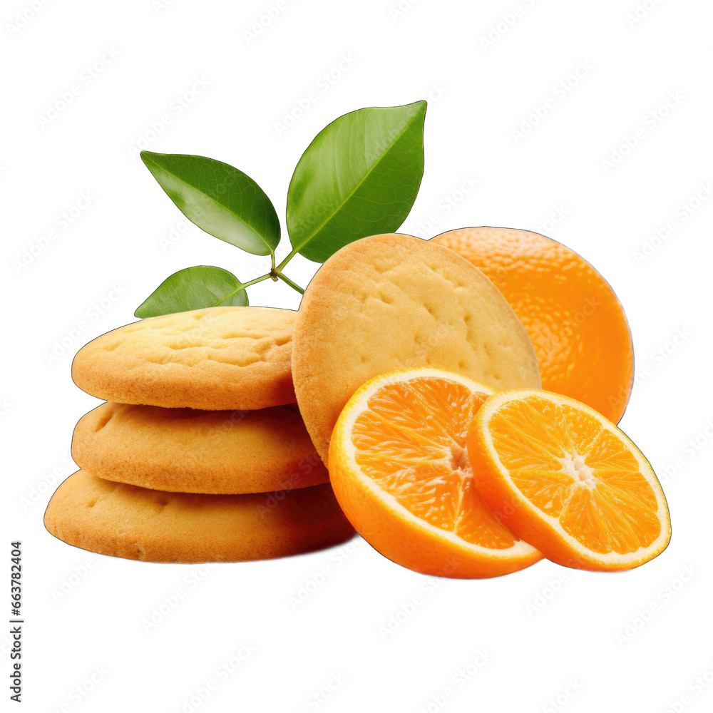 Mandarin orange cookies isolated on transparent background Stock Photo ...