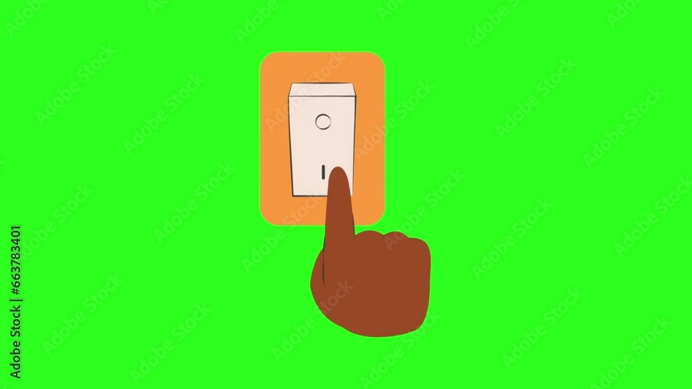 Vidéo Stock Animation of a hand pressing a switch button with a green ...