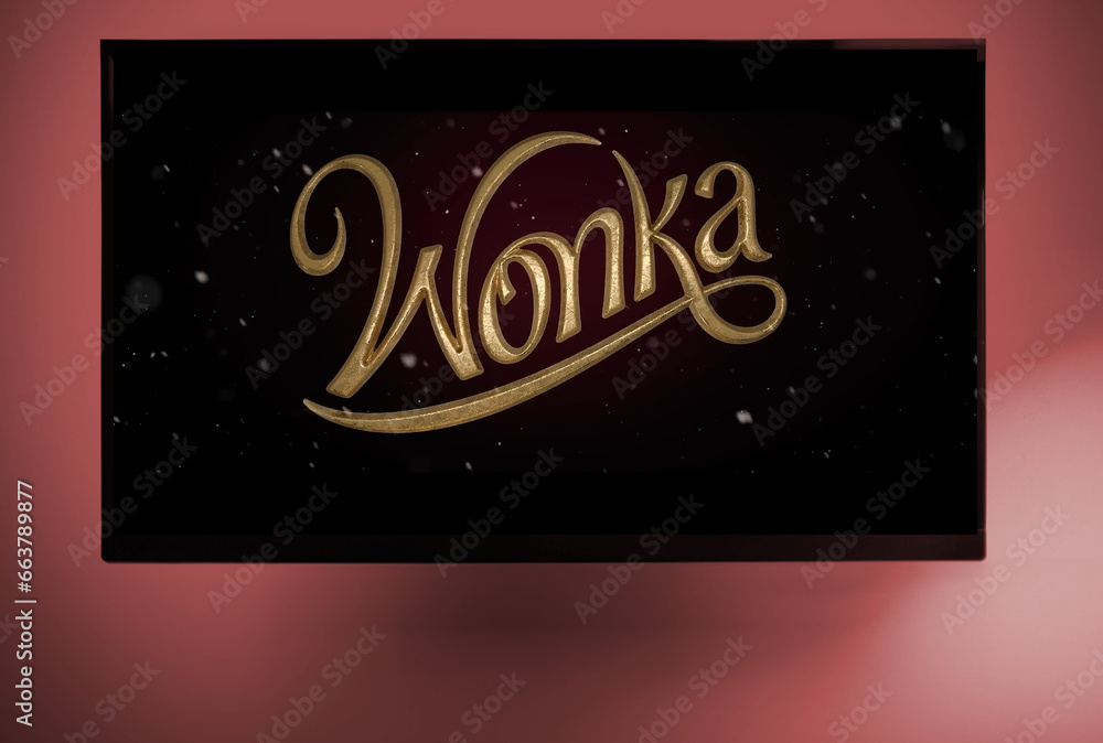Wonka movie logo 2023 on TV screen Stock Photo | Adobe Stock