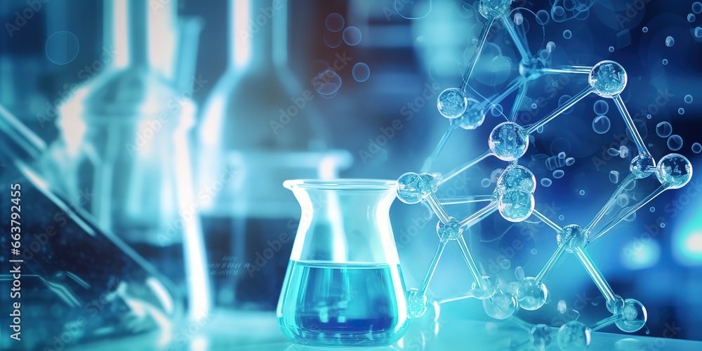 Scientists are experimenting and researching with molecular models, DNA ...