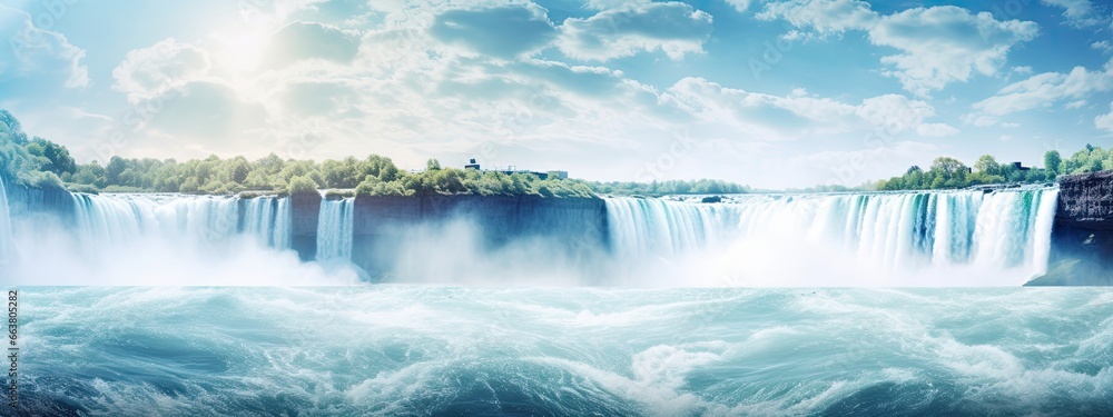 Niagara Falls texture background, the junction of a huge mountain range ...