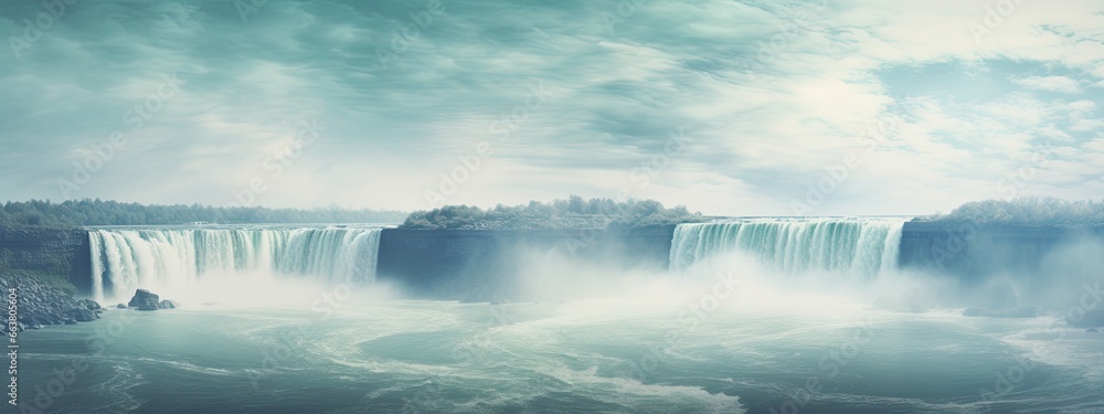 Niagara Falls texture background, the junction of a huge mountain range ...