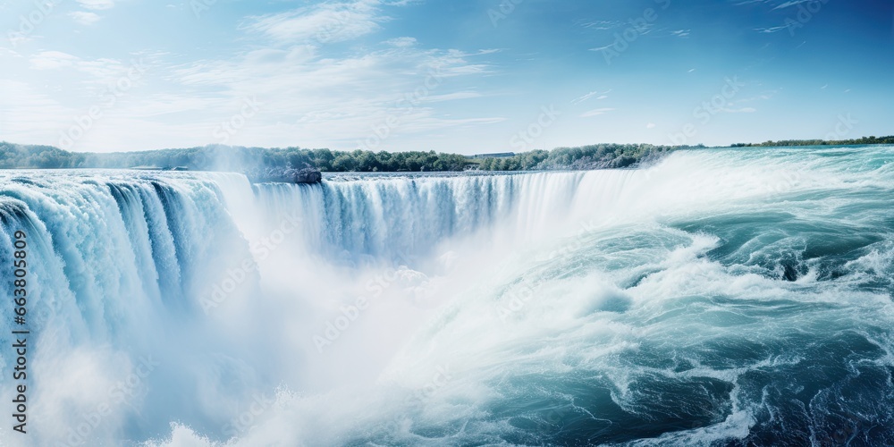 Niagara Falls texture background, the junction of a huge mountain range ...