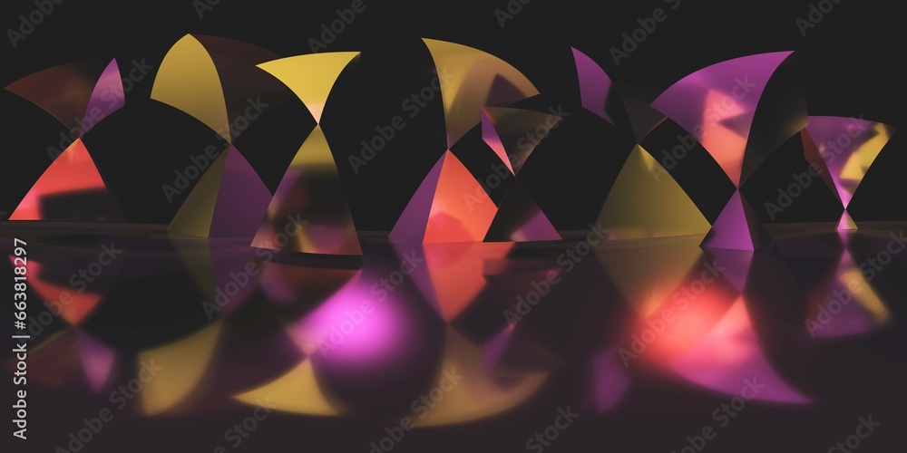 Abstract pyramids, Environment map. HDRI map. Equirectangular ...
