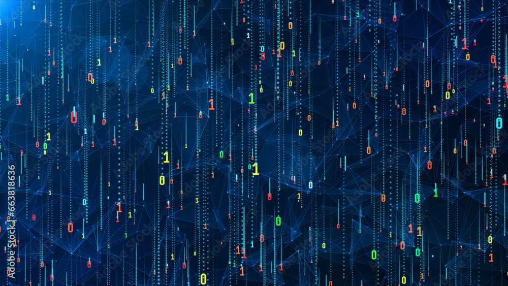 Digital Background Green Matrix Binary Matrix Style Program Stream Of Decimal Digits Computer
