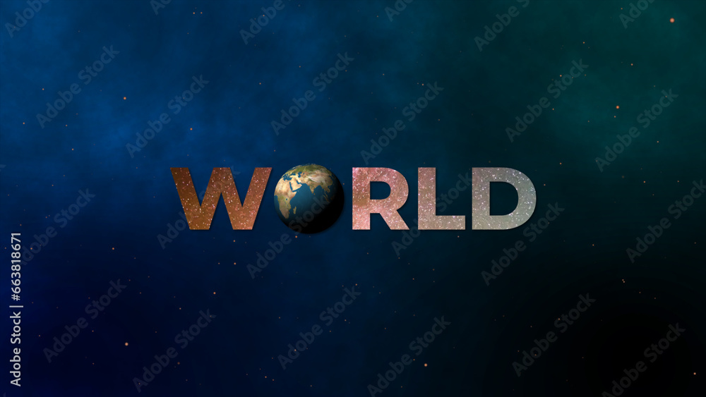 3D animation. Text World and rotating earth. World Environment Day ...