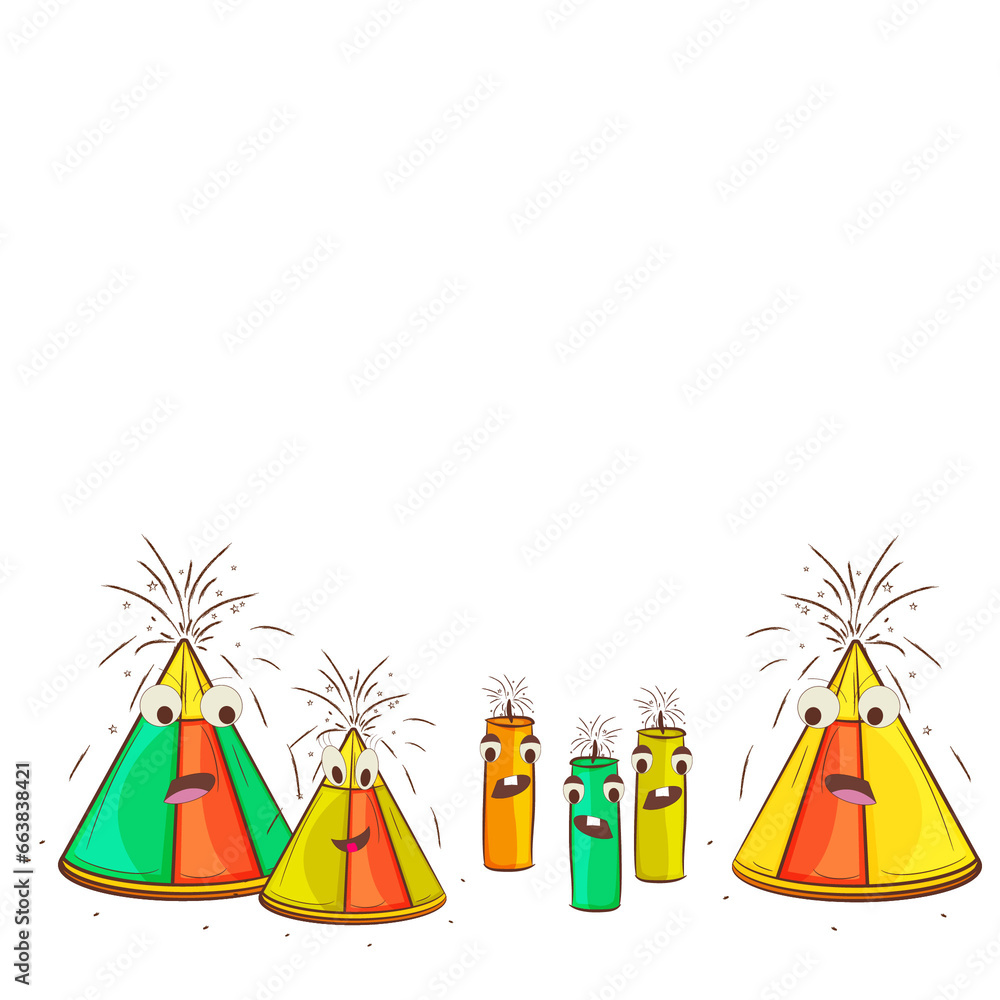 Cartoon Funny Firecrackers as Flower Pot Cracker (Anar), Dynamite ...