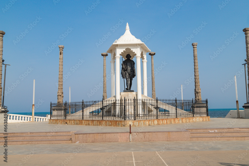 Mahatma gandhi Statue in India in the Union territory of Pondicherry ...