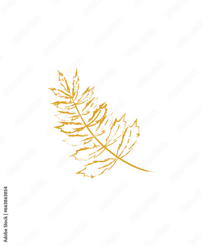 Orange Fall Autumn Single Leaf Outline Transparent PNG Vector Clipart ...
