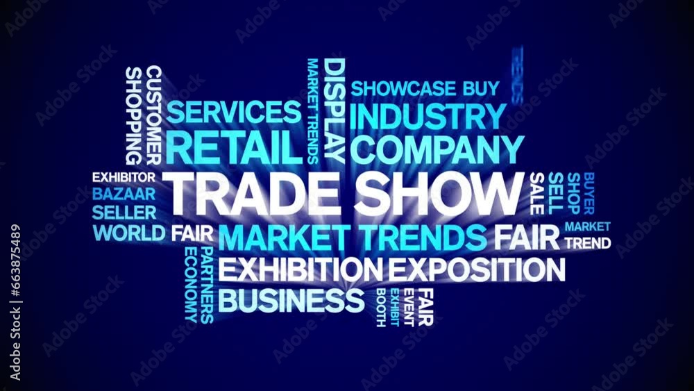 Trade Show animated tag word cloud;text design animation kinetic ...