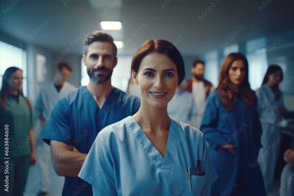A group of doctors standing next to each other. This image can be used ...