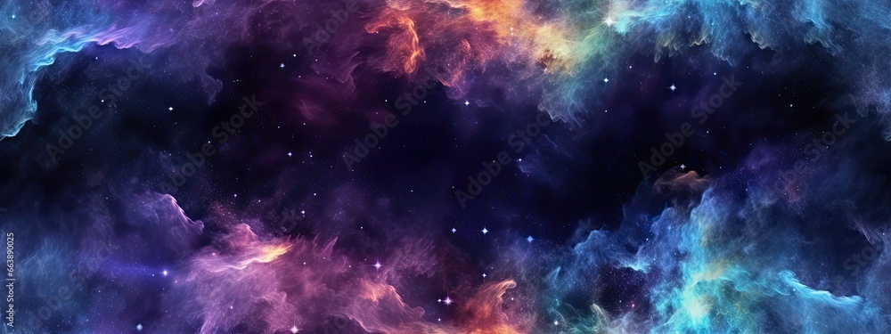Seamless space texture background. Stars in the night sky with purple ...
