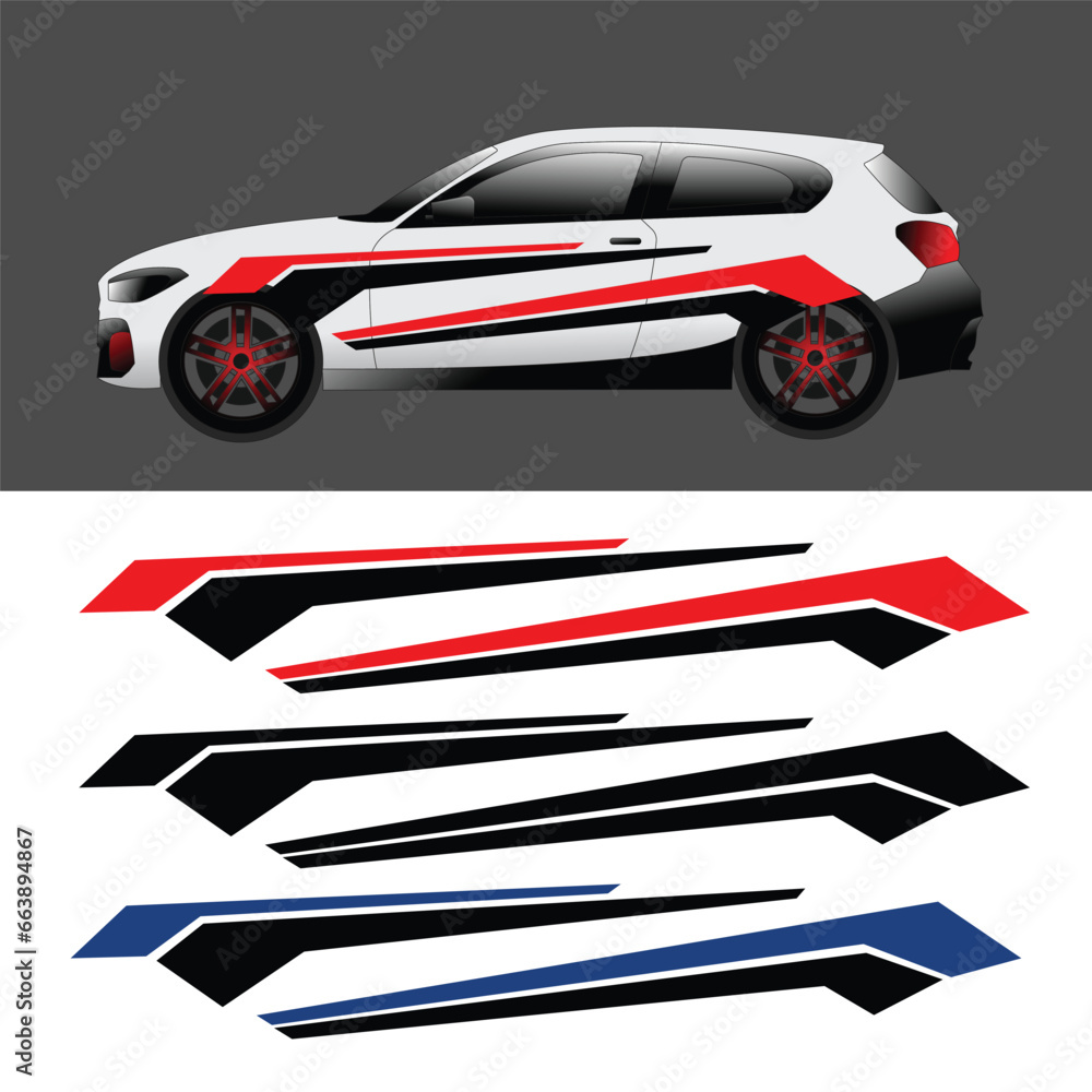 car wrap livery decal design vector. Stock Vector | Adobe Stock