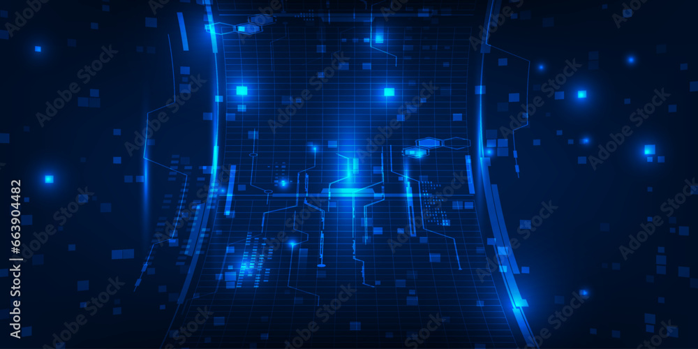 Vector illustration of abstract futuristic vertically digital curve for ...