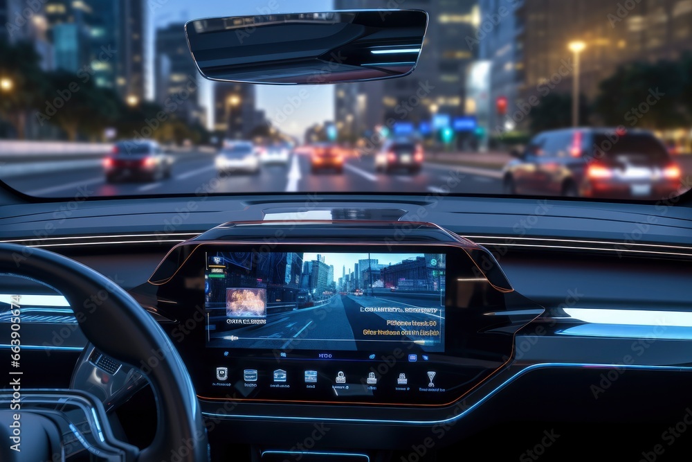 Modern smart car technology intelligent system using Heads up display ...