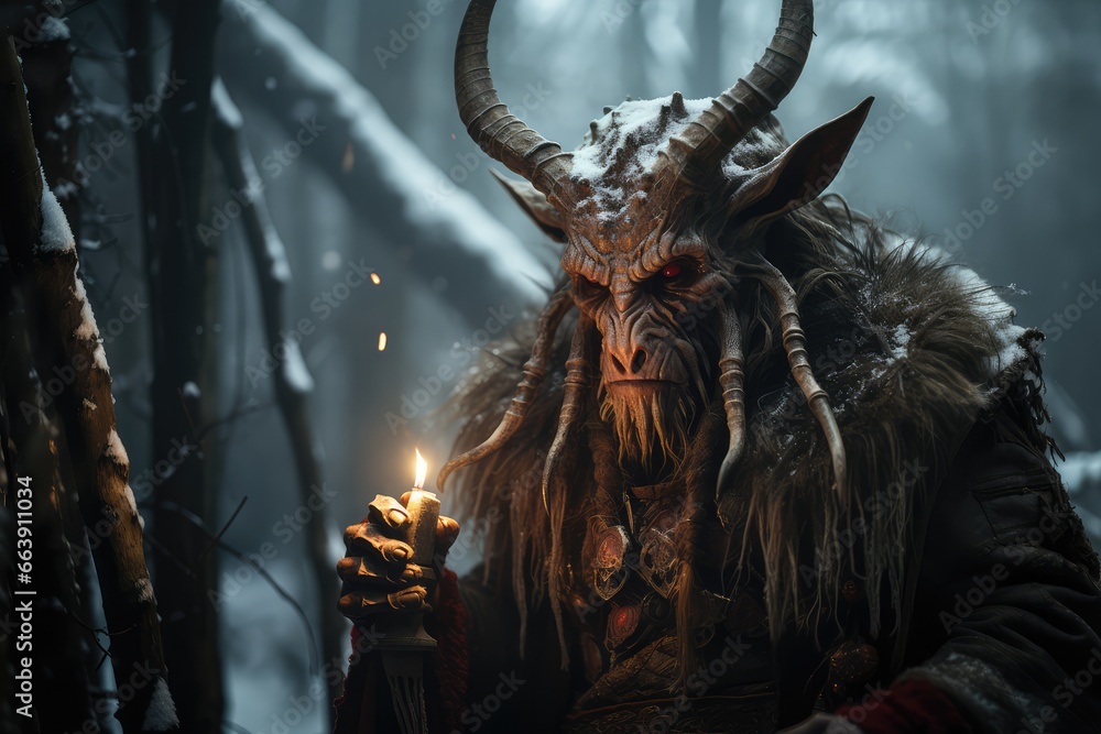 Krampus: Unraveling the Dark Christmas Legend Stock Illustration ...