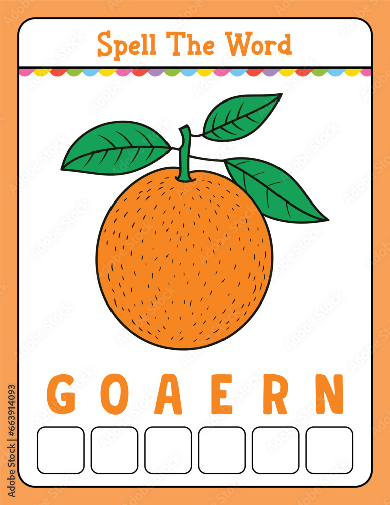 Spelling word scramble game Educational activity for kids with word ...